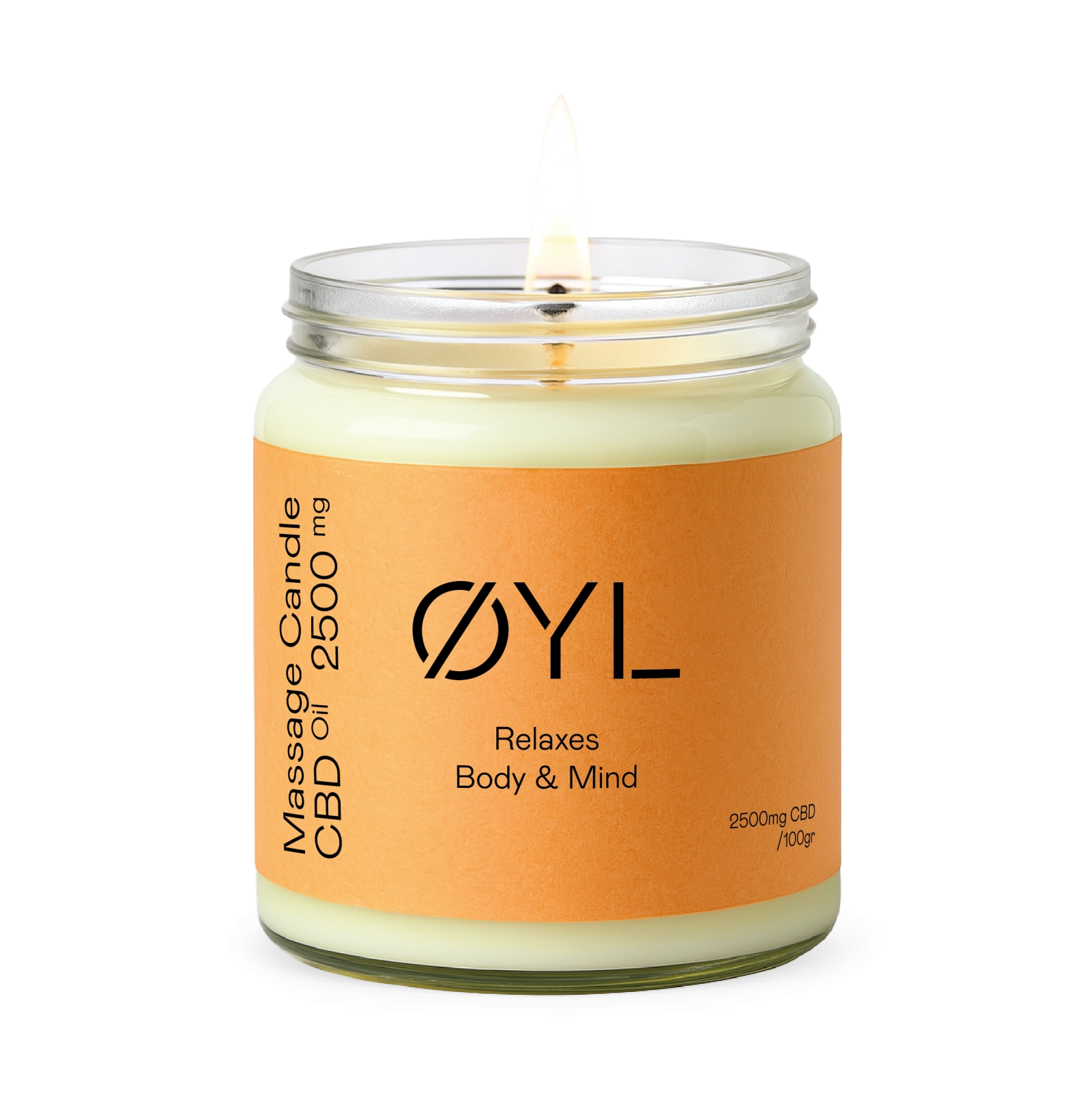 Coconut Massage Candle – Broad Spectrum CBD 100g - Oyl - hopono