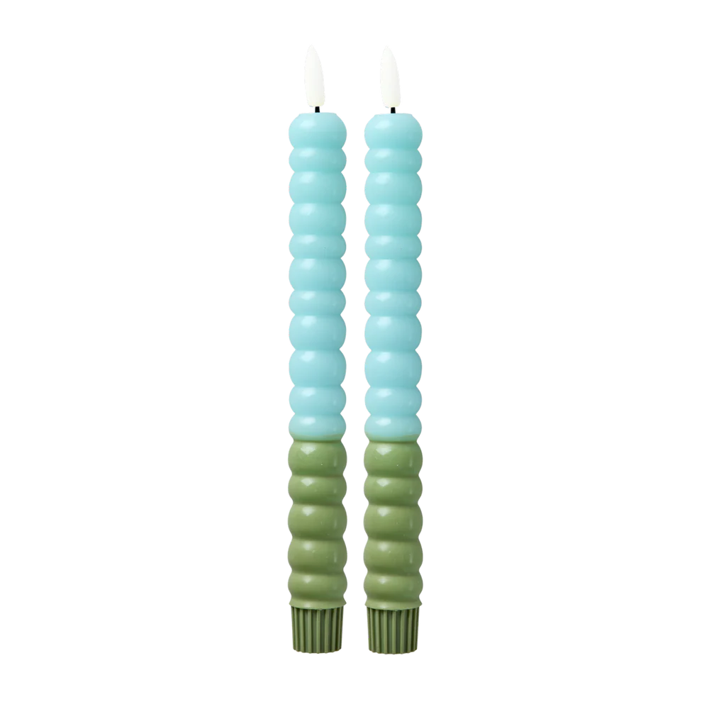 LED Candles - Green and Mint (set of 2)