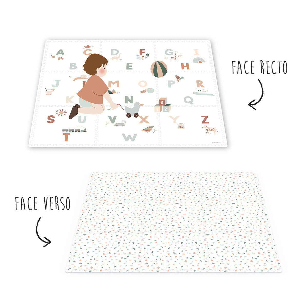 EEVA Alphabet / Terrazzo Play & Go mattress