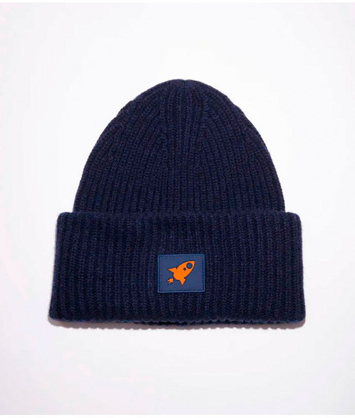 Bonnet Noir en Fibres Recyclées - Beanie Space Rocket - Verb to do